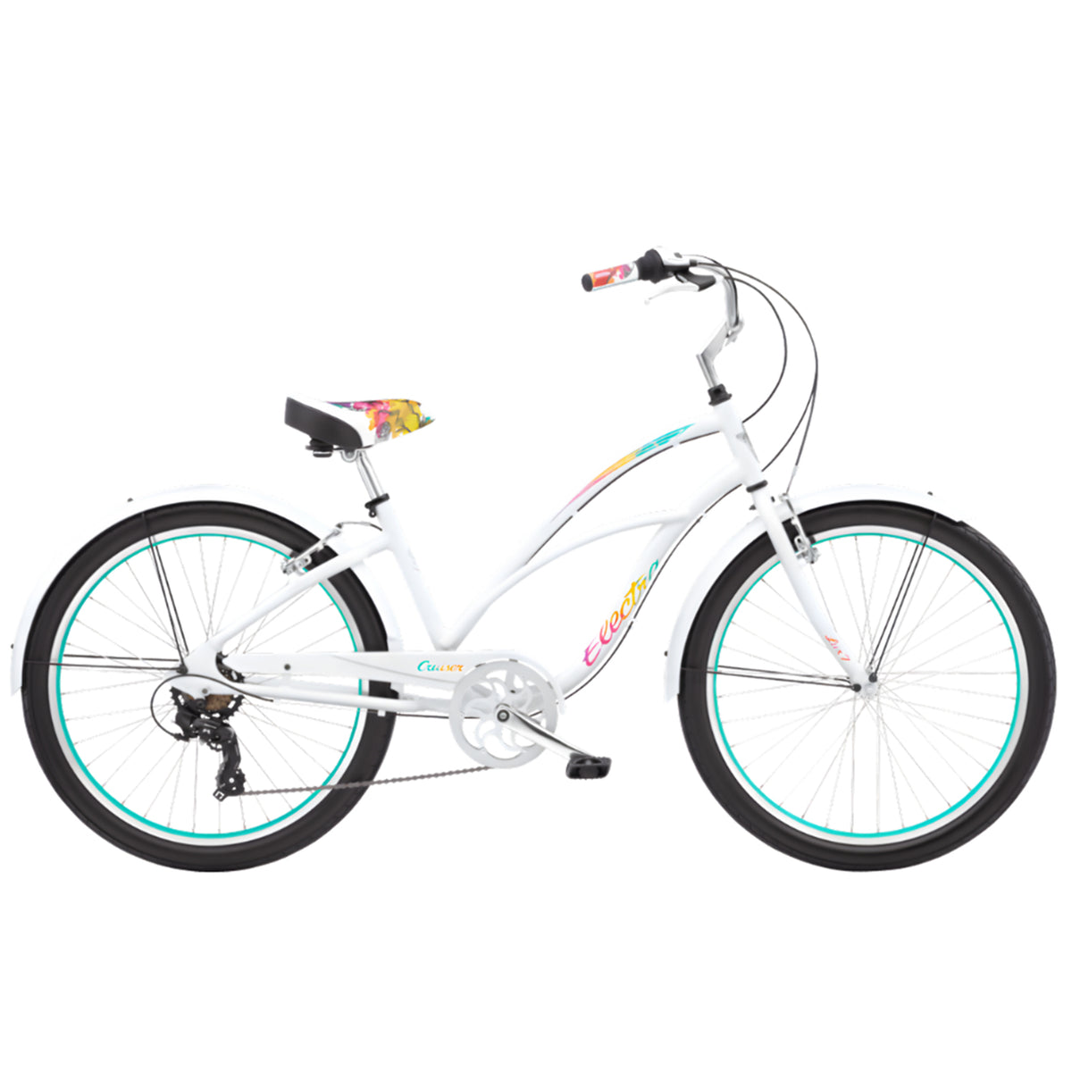 Electra Women's Cruiser Lux 7D Step Thru Flowers 24" City Bike ...