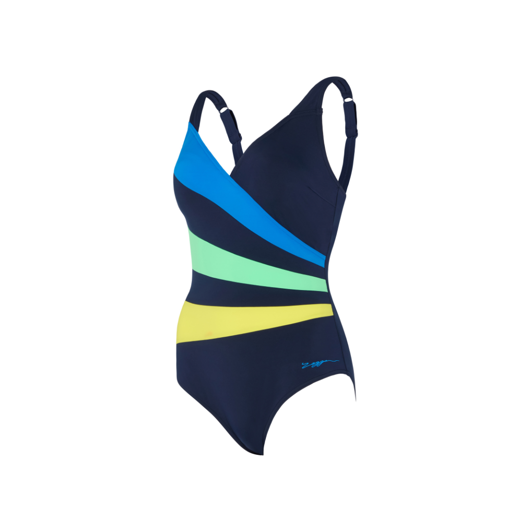 Zoggs Sea Frond Wrap Panel Classic Back Swimsuit – CycleSouq.com