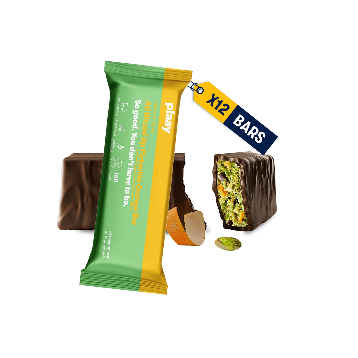 Plaay Pistachio Orange Bar (12 x 35g) | Cyclesouq.com – CycleSouq.com